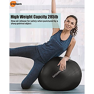 GalSports Yoga Ball Exercise Ball for Working Out, Anti-Burst and Slip Resistant Stability Ball, Swiss Ball for Physical Therapy, Balance Ball Chair, Home Gym Fitness