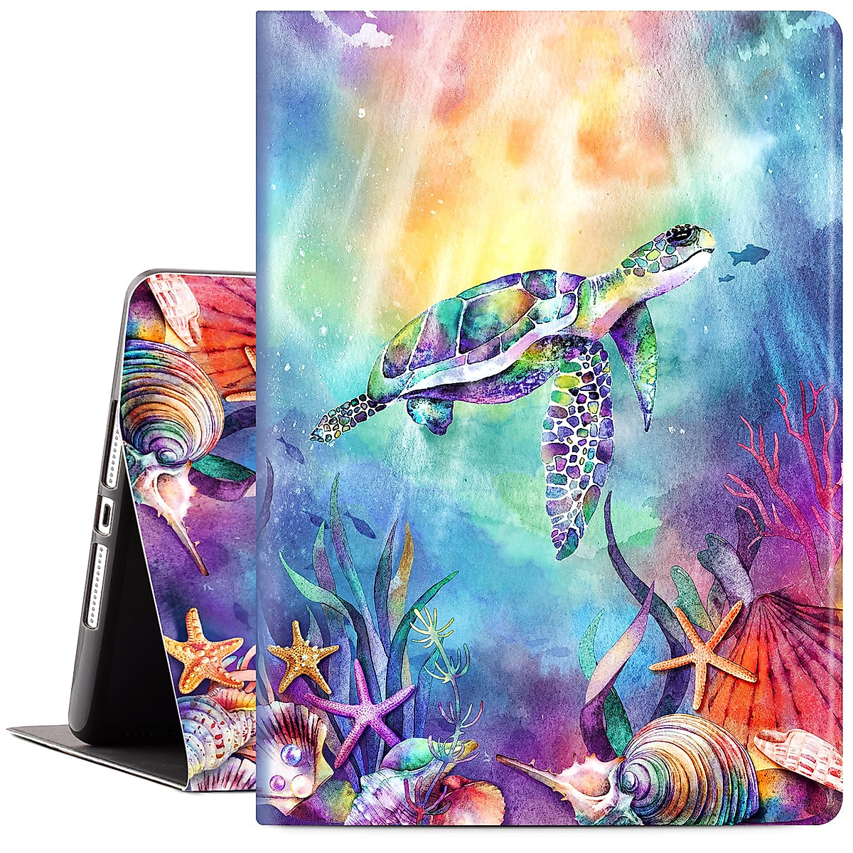 Lokigo New iPad 10.2 Case for iPad 9th Generation Case/iPad 8th Gen/iPad 7th Gen 10.2 Inch iPadCase for Kids Multi-Angles Viewing iPad Cover 9th Generation Case,Turtle