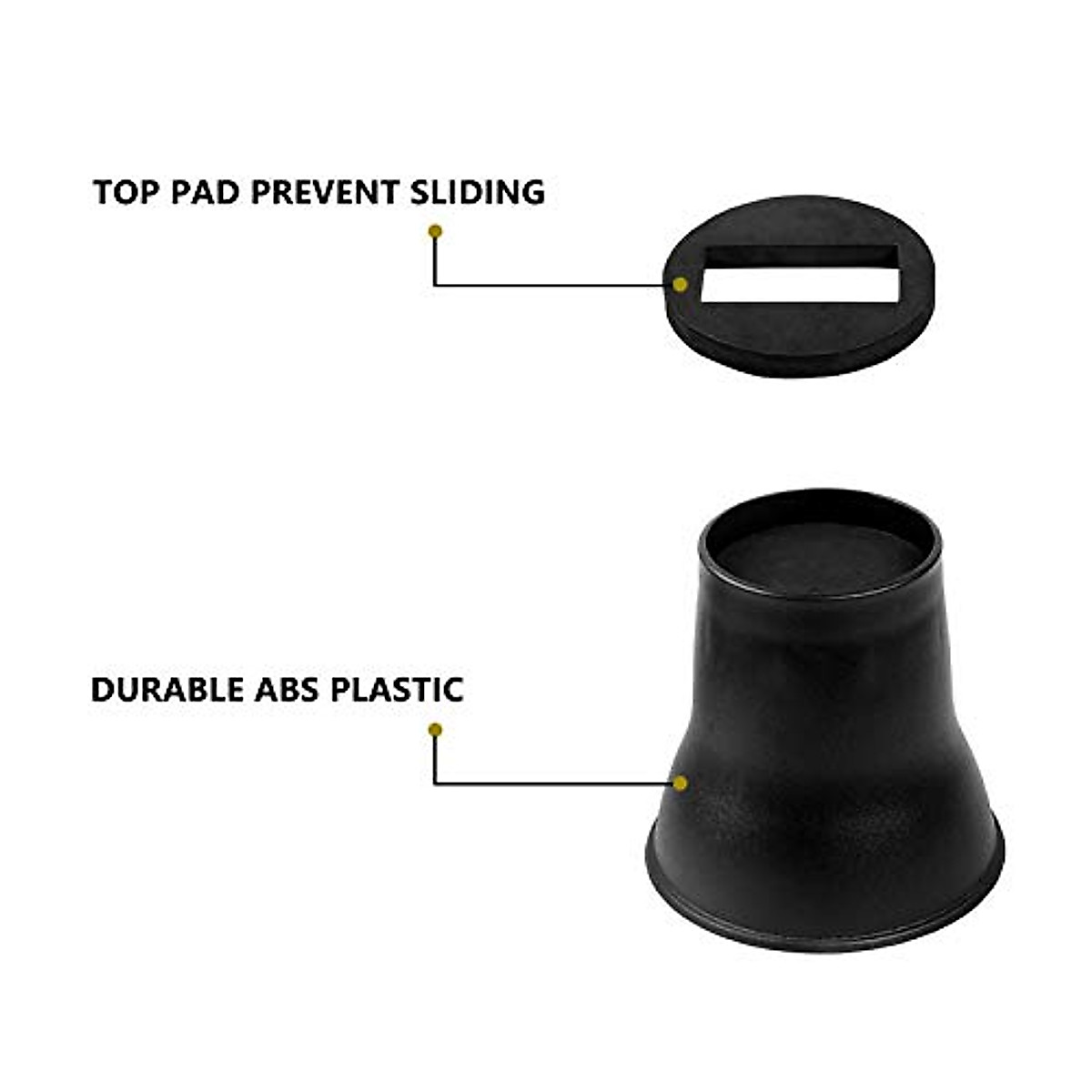 BTSD-home Bed Risers 6 Inch Heavy Duty Furniture Risers Adjustable Table Risers Suitable for College Dorm Twin XL, Sofas, Couches, TV Stands and Chairs (4 Pack, Round)