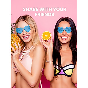Weewooday 40 Pairs Heart Glasses Rimless Heart Shaped Frameless Sunglasses Transparent Sunglasses Tinted Eyewear(Blue)