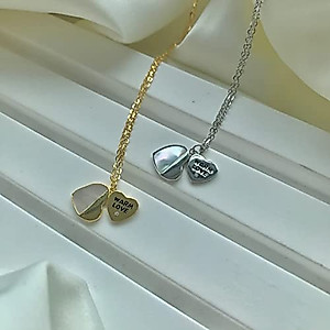 GemKing HV190053-S-G-WH Glow In The Dark Heart Aromatherapy Necklace Essential Oil Pendant Jewelry