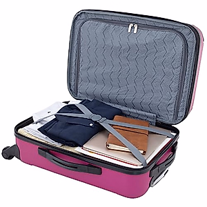 Travelers Club Chicago Hardside Expandable Spinner Luggage, Fuchsia, 20" Carry-On