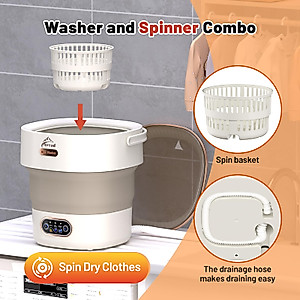 TOREAD Portable Small Washing Machine, 13.5Lbs Mini Compact Washer and Spinner Combo, 2 in 1 Apartment Washers with Twin Tub for Laundry, Dorms, College, RV, Camping