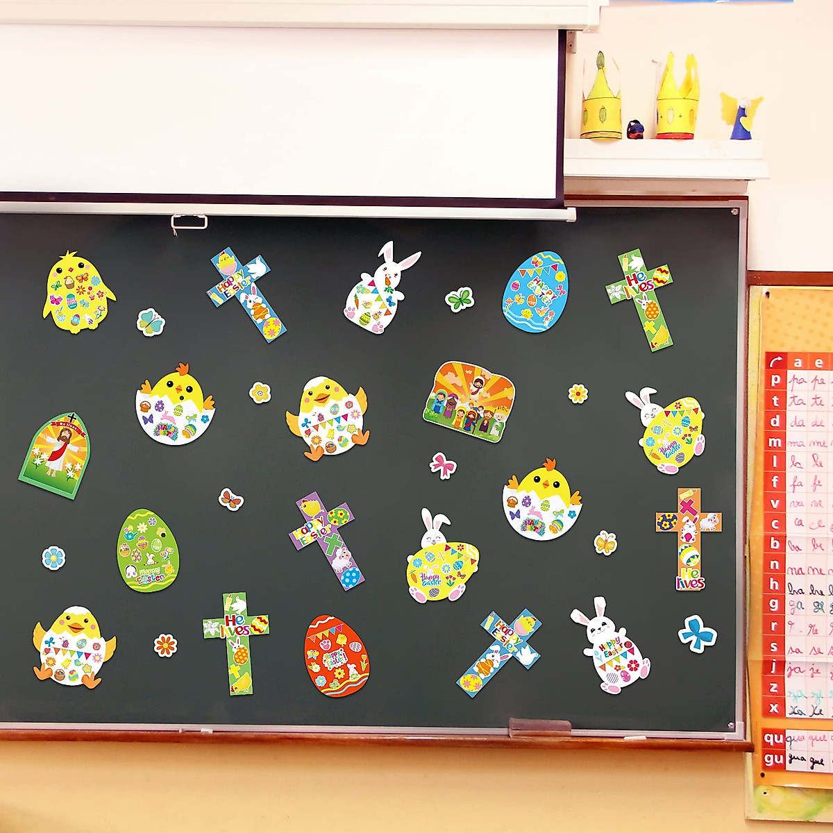 30 Sets Easter Jesus He is Risen Craft Kits for Kids DIY Easter Religious Crosses Art Craft Make a Easter Jesus Resurrection Scene Ornament Spring Christian Creative Art Projects, Kids Party Favors