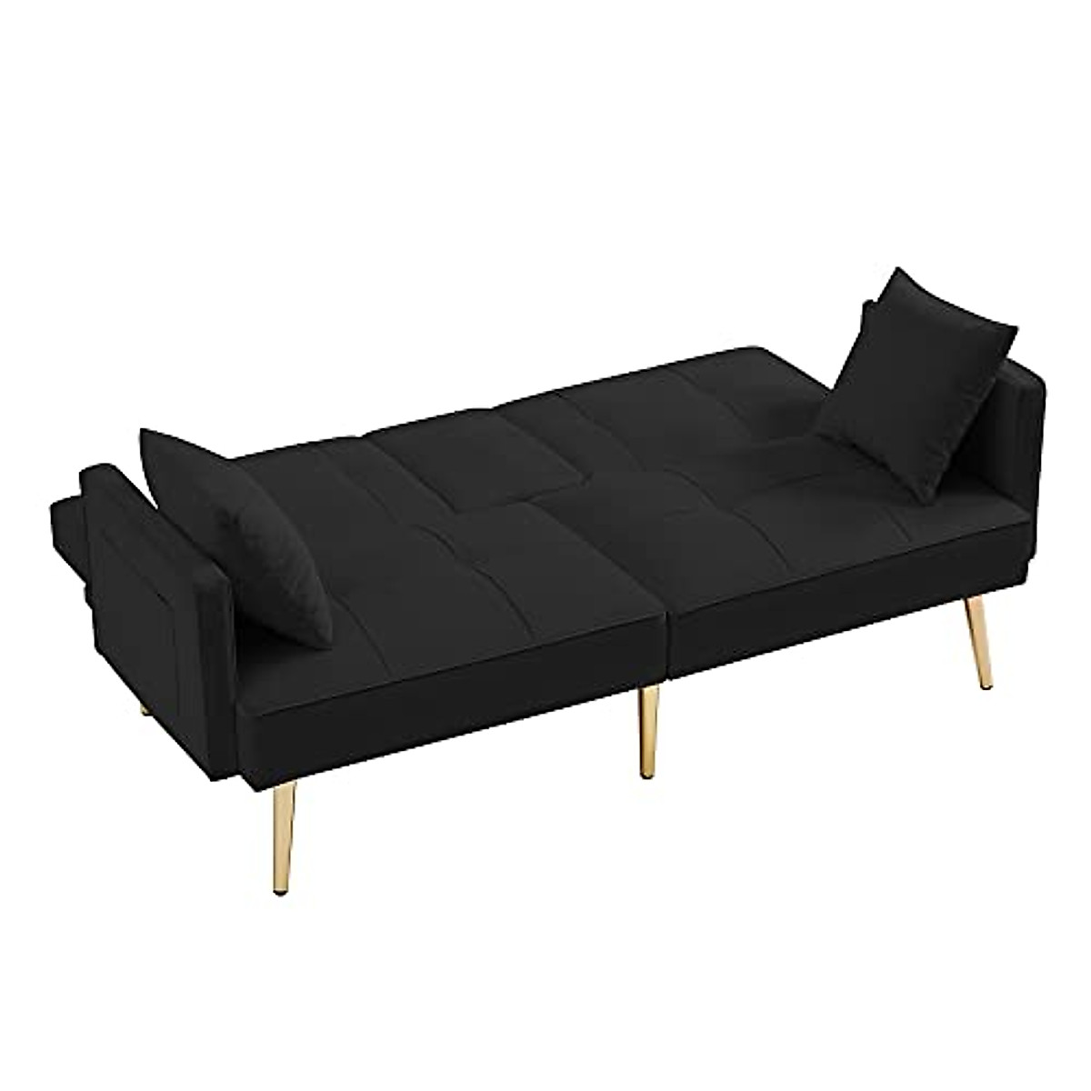 Sofa Bed Sleeper Couches and Sofas with 2 Cups - 69'' Couch Recliner Convertible Sofa Modern Adjustable Velvet Futon Couches Sofas Bed for Living Room Fold Up and Down Recliner Couch