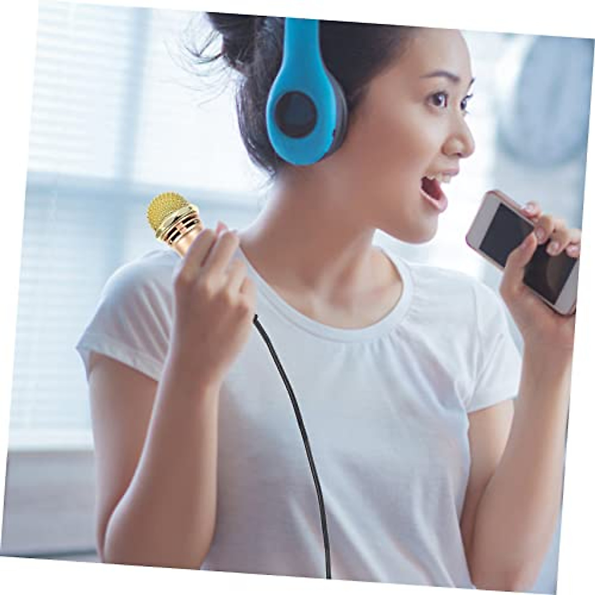 Milisten 4pcs phone microphone mini karaoke vocal mobile microphone stereo microphone female adapter microphone for singing portable mic Singing Microphone plastic miniature tablet