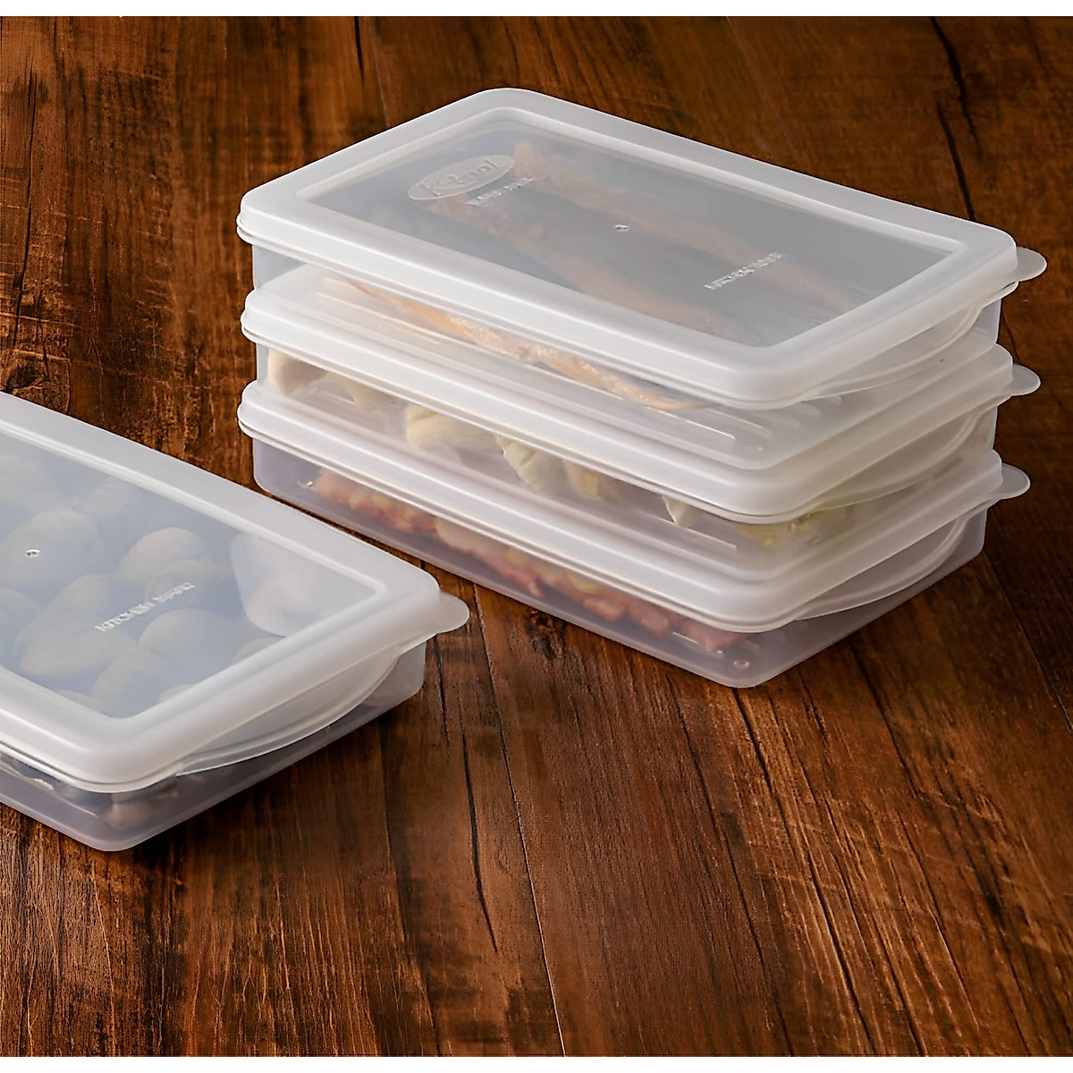 2 Pack-Bacon Keeper, Deli Meat Saver Cheese Cold Cuts Plastic Food Storage Containers with lids for Refrigerators,Lunch Box Christmas Cookie Holder Meal Prep Container