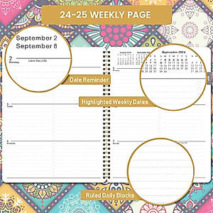 2024-2025 Planner - Academic Planner 2024-2025, July 2024 - June 2025 Calendar Planner, 8" x 10", Weekly Monthly Planner 2024-2025 with Contacts