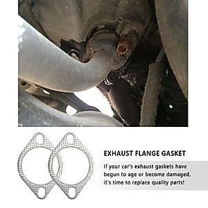 2 PCS Car Exhaust Gasket,2.5" 2-Bolt Exhaust Flange Gasket Replacement OEM#120-06310-0002,Standard Exhaust Manifold Gasket Car Accessories Made of High Temp Gasket Material(2.5inch)