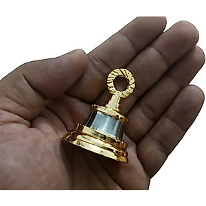 HANDTECHINDIA Brass Silver Plated 2 '' Bells Christmas Decoration Jingle Bell Sleigh Bell Jingle Bell Crafts Christmas décor Home décor Elephant décor Bells Musical Instrument Accessory. (10)