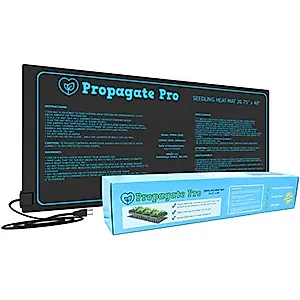 Propagate Pro 4' Foot Seedling Heating Mat | Fits (4) Standard 1020 Tray | 48" inch Germination Grow Heat Pad for Seed & Starter Plants Soil Warmer for Indoor Home Gardening (20x48 Single)