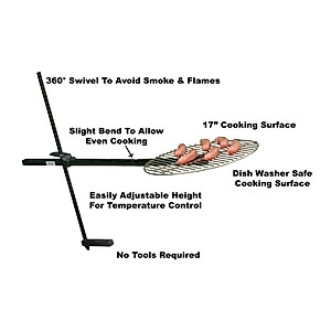 Bob-A-Que 360deg Swivel Outdoor Campfire Grill