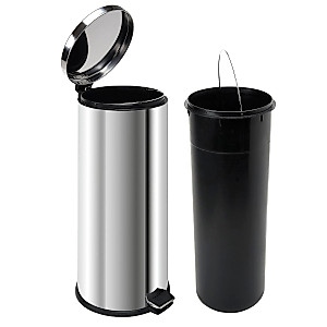 Westerly 3 Pcs Premium Stainless Steel Trash Bin Set - 30L, 5L, 3L