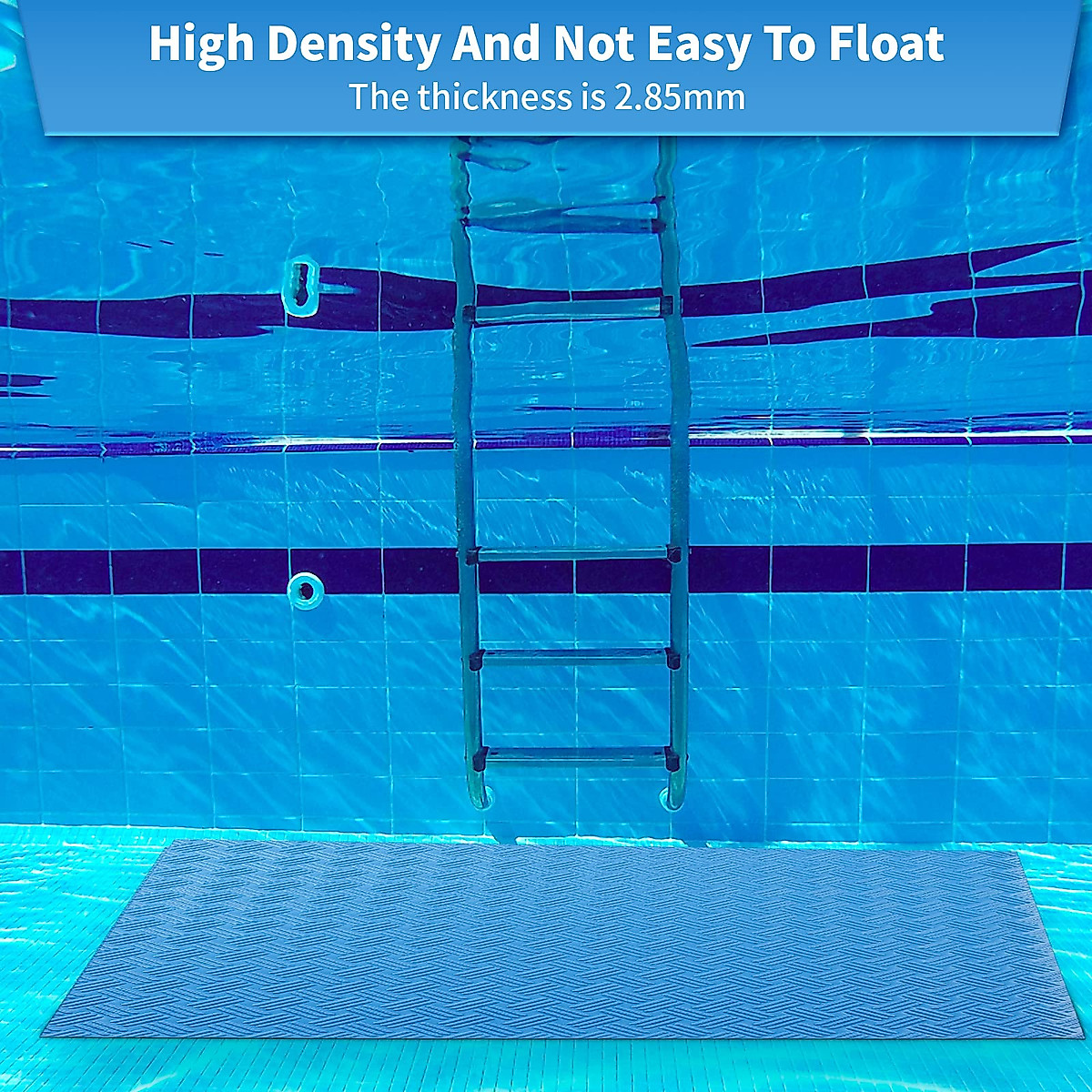 Pool Ladder Mat, Pool Liner Protective Ladder Pad, Pool Ladder Mat for Above Ground Pools, Non-Slip Pool Mats for Pool Bottom/Deck/Stairs/Step/Floor, Swimming Pool Accessories, 36 X 17 inch