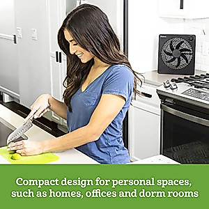 HOLMES 10" Personal Fan, Rechargeable Battery, 3 Speed Settings, Lightweight and Portable, USB Cable, Carrying Handle, Home and Office, Black Finish