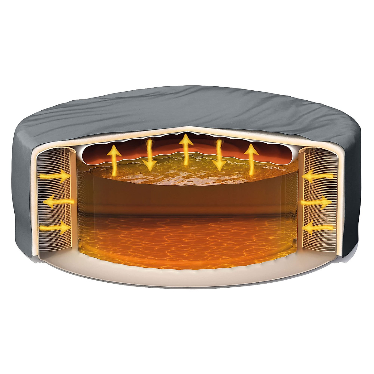 Intex 28441EP PureSpa Plus Greywood 85" x 28" Inflatable Hot Tub Bubble Jet Spa with Battery Powered Multi-Colored LED Light for Spas and Hot Tubs