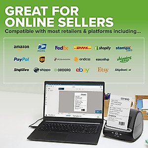DYMO LabelWriter 5XL Label Printer Bundle, Prints Extra-Wide Shipping Labels (UPS, USPS) from Amazon, eBay, and More, Perfect for eCommerce Sellers, Includes 5 Extra-Large Shipping Labels (1100 Total)