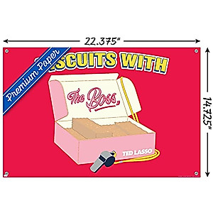 Trends International Ted Lasso - Biscuits With The Boss Wall Poster, 14.725" x 22.375", Premium Poster & Push Pin Bundle