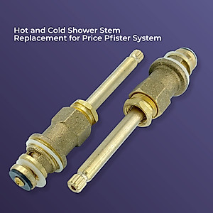 Complete Shower Repair Replacement Kit for Hot and Cold Shower Systems, 2 Hot and Cold Valves, For Remodeling Verve Handles, Easy Installation, Durable Construction, Polished Chrome