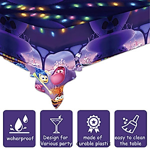 Omto 2Packs Inside Out Tablecloth Disposable Tablecover Birthday Party Supplies and Decorations for Kid Boy Baby Shower Rectangle Tables 70"X42"