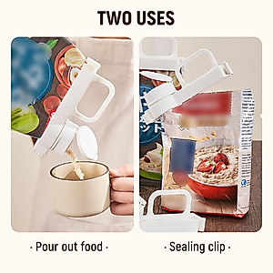 Food Bag Sealing Clip with Pour Spout, Plastic Bag Sealing Clip Food Bag Clips with Pour Spouts, Food Storage Bag Clip Suitable for Snacks Seasoning Flour Liquid, Food Freshness Clips (3)