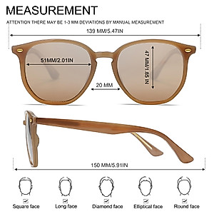 VANLINKER Hexagonal Octagon Trendy Sunglasses for women Light Brown Beige