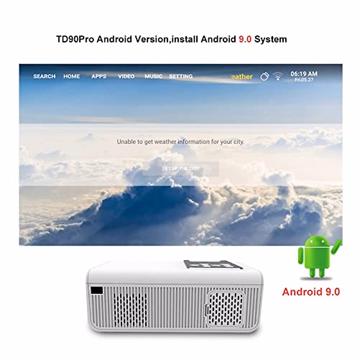 TD90 Pro Ful HD Projector Mini LED Android WiFi TD90Pro Native 1080P Projector Video Home Cinema 3D Portable Proyector