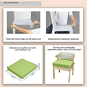 JMGBird Outdoor Chair Cushions Set of 4, Water Resistant Seat Cushions 19 x 19 Inch with Ties Outdoor Cushions for Patio Furniture