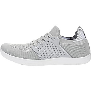 WHITIN Men's Trail Running Shoes Minimalist Barefoot Sneakers Extra Wide Width Toe Box Size 8W Gym Low Zero Drop Minimus Hiking Lifting Light Grey 41
