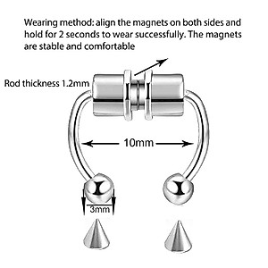 Fake Piercing Nose Ring Fake Septum Fake Nose Ring Pretend Piercings for Women, 30 PCS Fake Nose Ring Non-Piercing, Stainless Steel Reusable Fake Piercings Hoops Jewelry for Women Men Gift Kit (5PCS)