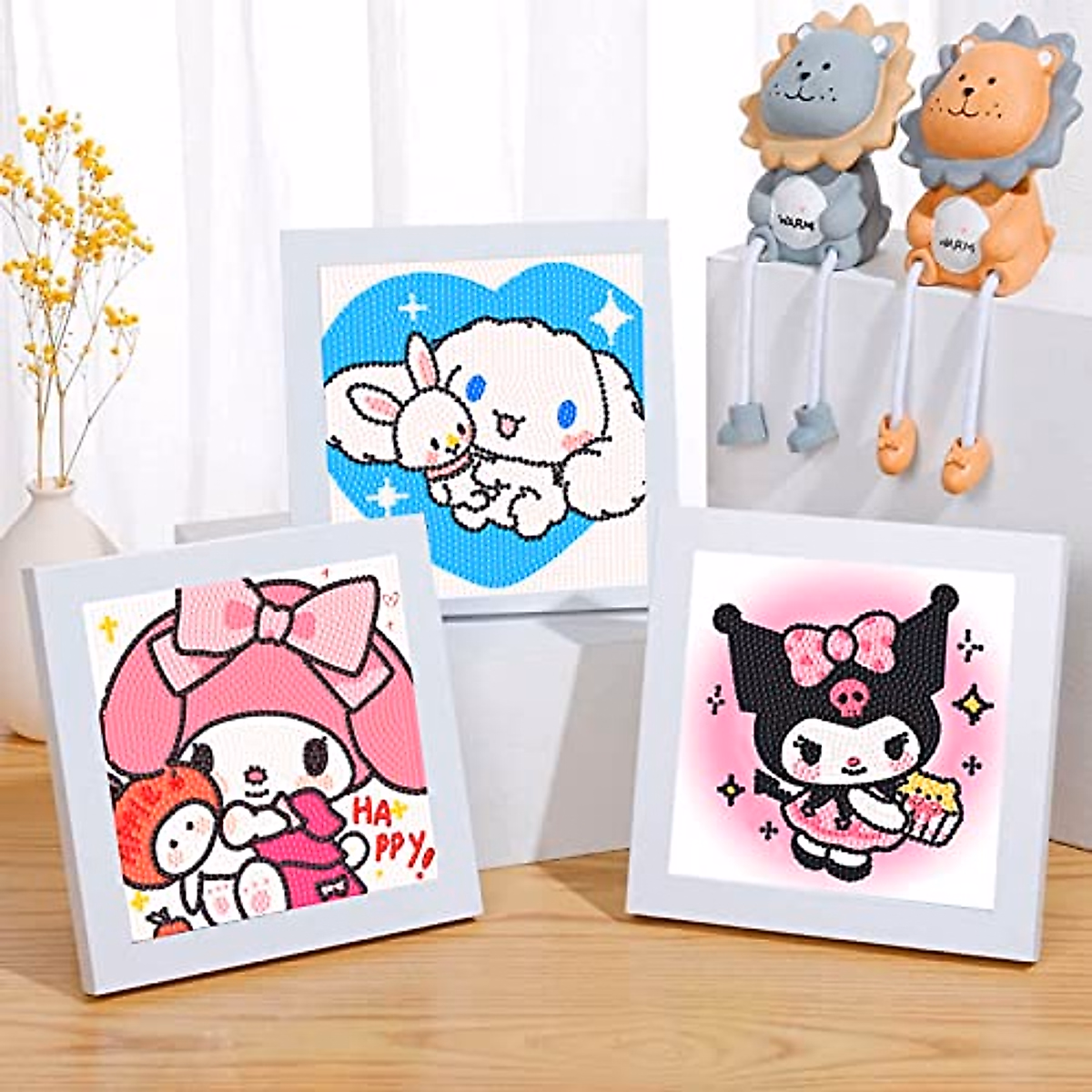 Educatgame 5D DIY Diamond Art Kits/with Photo Frame,Cute Diamond Art Making for Girls Boys Adult Beginners Gift (K-1)