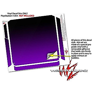 Vinyl Decal Skin Wrap Compatible with Sony PlayStation 4 Slim Console Smooth Fades Purple Black (PS4 NOT Included)