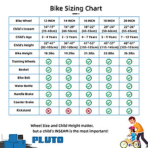 Joystar Pluto 18 Inch Kids Toddler Bike Bicycle with Training Wheels, Rubber Tires, and Coaster Brake, Ages 5 to 9, Orange