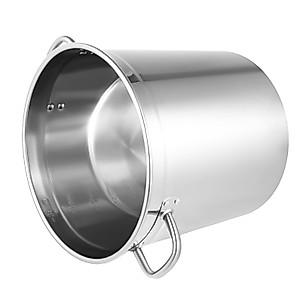 HETEPPTR Commercial Grade Stockpot 30 Quart 35L Polished Heavy Duty 201 Stainless Steel Cooking Stock Pot with Lid for Cook, Heat