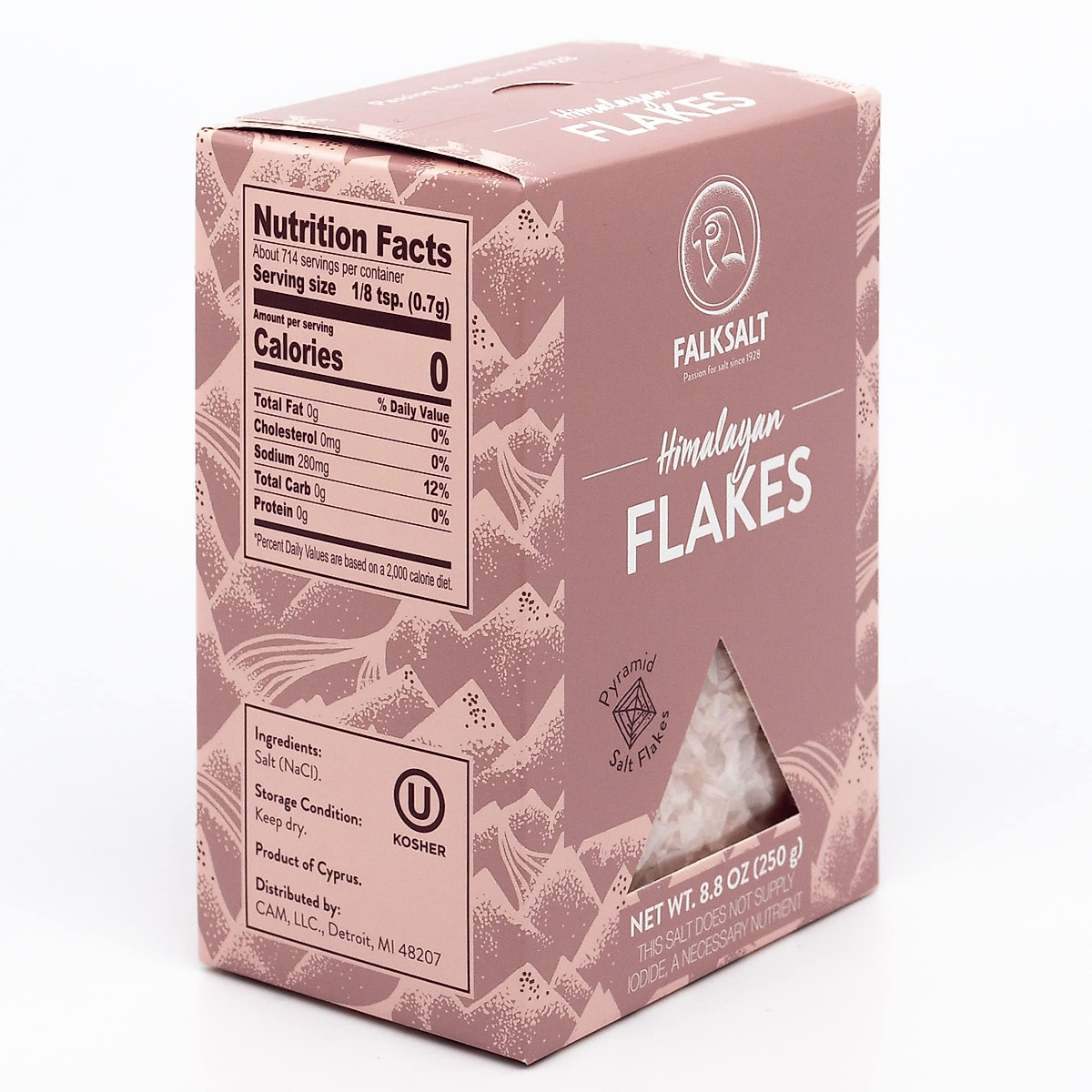 FALKSALT | Pink Himalayan Flake Salt 8.8oz. | Gourmet Finishing Salt Flakes | Handcrafted, Kosher and All Natural Gourmet Salt