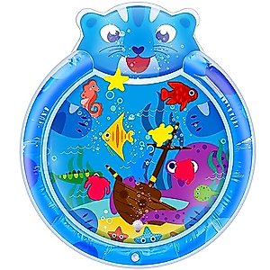 Large Inflatable Tummy Time Water Mat for Babies, Premium Infant Baby Floor Water Mat for 3+ Newborns Toddlers, Water Play Mat to Strengthen Muscles, Promote Sensory Stimulation and Development Toys