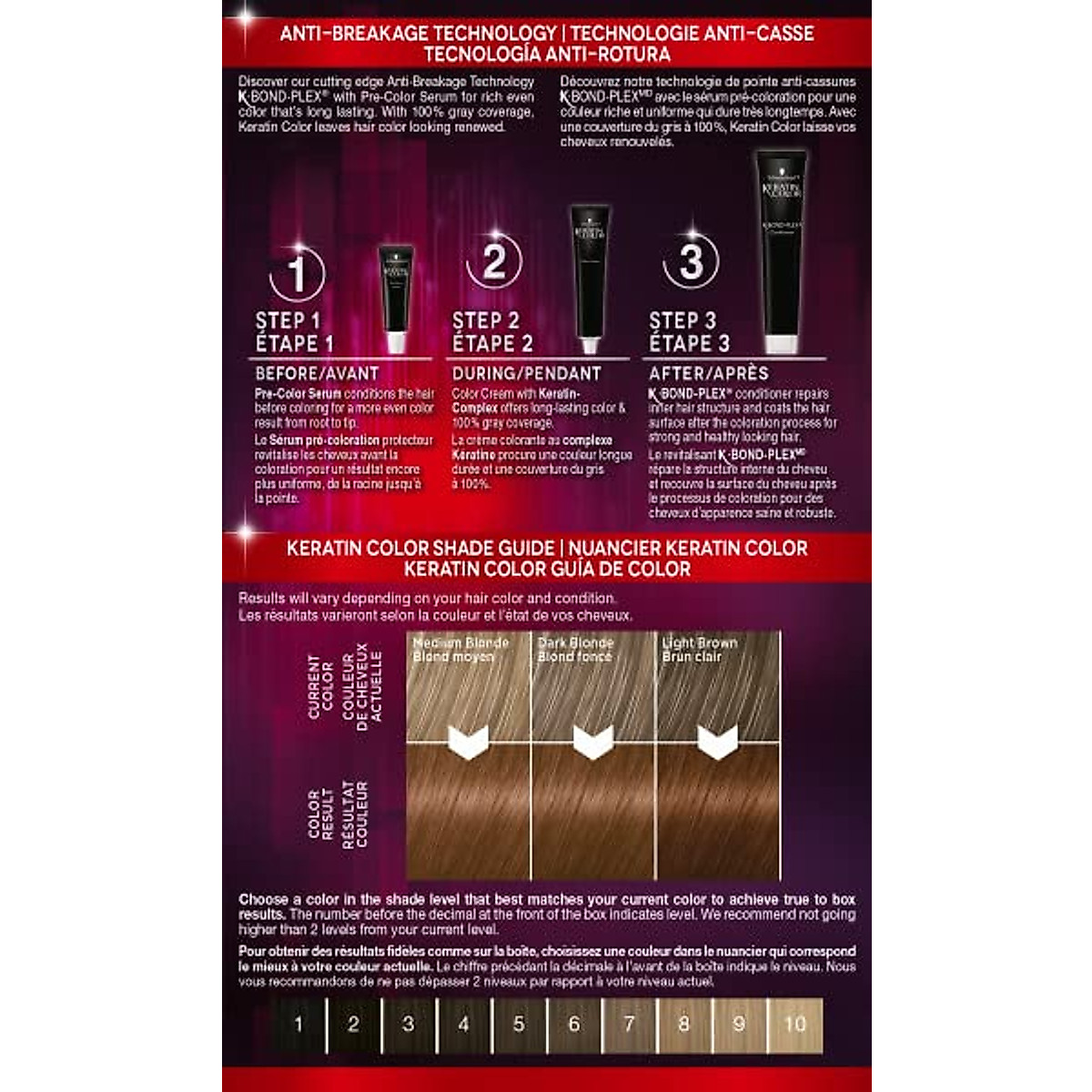 Schwarzkopf Keratin Color Permanent Hair Color Cream, 6.33 Light Golden Brown