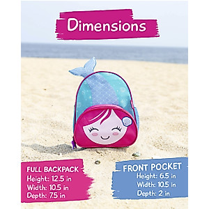 JOY2B Toddler Backpack for Girls and Boys - Mermaid Backpack for Girls and Boys - Kids Backpack for School Camp Travel - Preschool Backpack with Water Bottle Holder - Majestic Mermaid