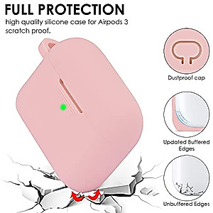 Case for Airpods 3rd Generation 2021, Filoto Silicone Airpod 3 Case Cover with Cute Bling Bracelet Keychain for Women Girl, Apple Airpods Gen 3 Protective Wireless Charging Case (Bling Pink)