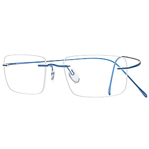 FONEX Titanium Glasses Frame,Rimless Frameless Optical Eyewear Eyeglasses for Men and Women F85634 (Blue)