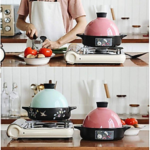 MYYINGBIN Moroccan Tagine Pot Ceramic Slow Cooker Suitable for Oven Microwave Oven Gas Stove Electric Ceramic Stove, 1.5 Liter, Green