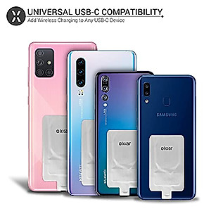 Olixar Wireless Charging Adapter for USB-C Smartphones and Devices - Ultra Thin Qi Wireless Charging Adapter - Case Friendly - Easy to Use