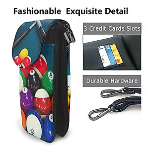 sprinbei Small Crossbody Bags Billiard Cell Phone Purse Woman Pu Leather Shoulder Bag Wallet Pouch Handbag, Black