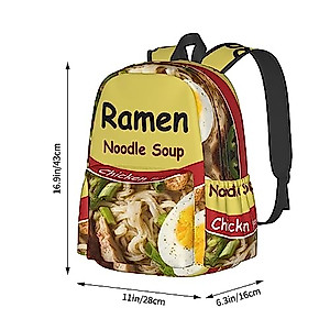 Vbcdgfg Ramen Noodle Soup Chicken Flavor Print Backpack For Adult, Lightweight Laptop Backpacks