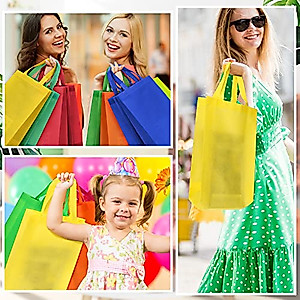 72 Pcs Non Woven Tote Bags Reusable Gift Bags with Handles Bulk Kids Gift Bags Foldable Bag Grocery Bags for Christmas Birthdays Wedding Party Favors Grocery Shopping Holiday Presents