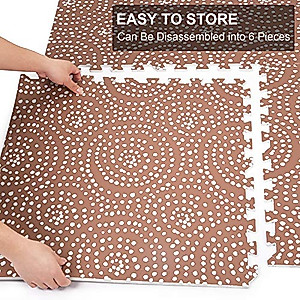 Soft Step Play Mat - Extra Large 4ft x 6ft Non-Toxic Creative Baby Play Mat - Interlocking Foam Tiles for Toddlers and Kids (Circular Dots)