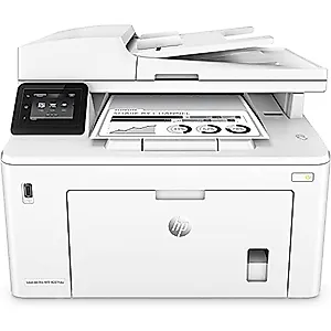 HP Laserjet Pro MFP M227fdw All-in-One Wireless NFC Ethernet Monochrome Laser Printer, W - Print Scan Copy Fax - 30 ppm, 1200x1200 dpi, Auto 2-Sided Printing, 35-Sheet ADF - White