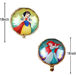 8PCS Disney Princess Foil Balloons For Girl’s Birthday Baby Shower Princess Themed Party Decorations