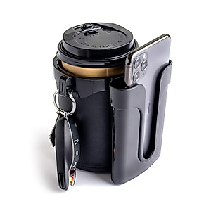 Yoyoapple Bike Cup Holder Handlebar with Cell Phone Keys Holder Bicycle Drink Beer Holder Black