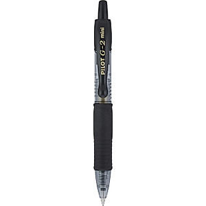 PILOT G2 Mini Premium Retractable Gel Roller Pen, Fine Point, 0.7mm, Black Ink, 6 Count